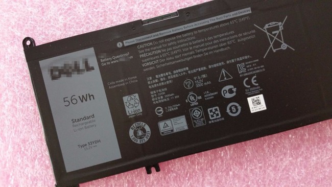 Dell 33YDH Battery, Replacement Replacement Dell 33YDH 15.2V 56Wh Battery