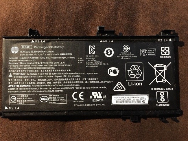 Hp TE04XL Battery, Replacement Hp TE04XL 15.4V 63.3WH Battery